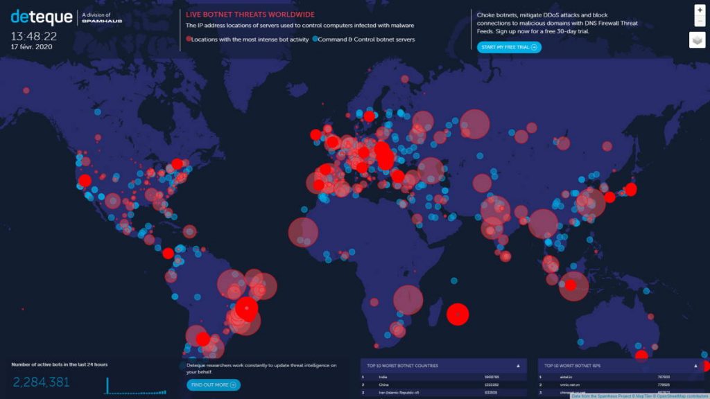 15 tableaux de bord pour visualiser les cyberattaques à travers le monde.