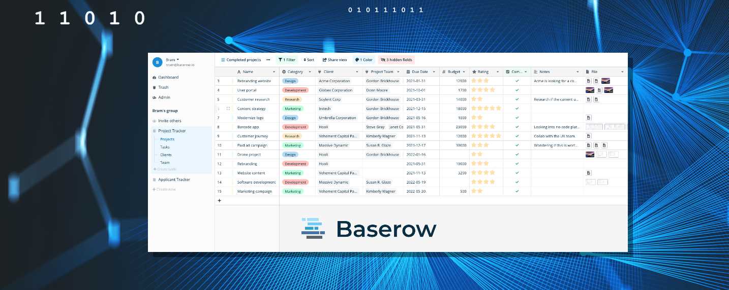 Baserow, un concurrent open source pour Airtable et Microsoft Lists