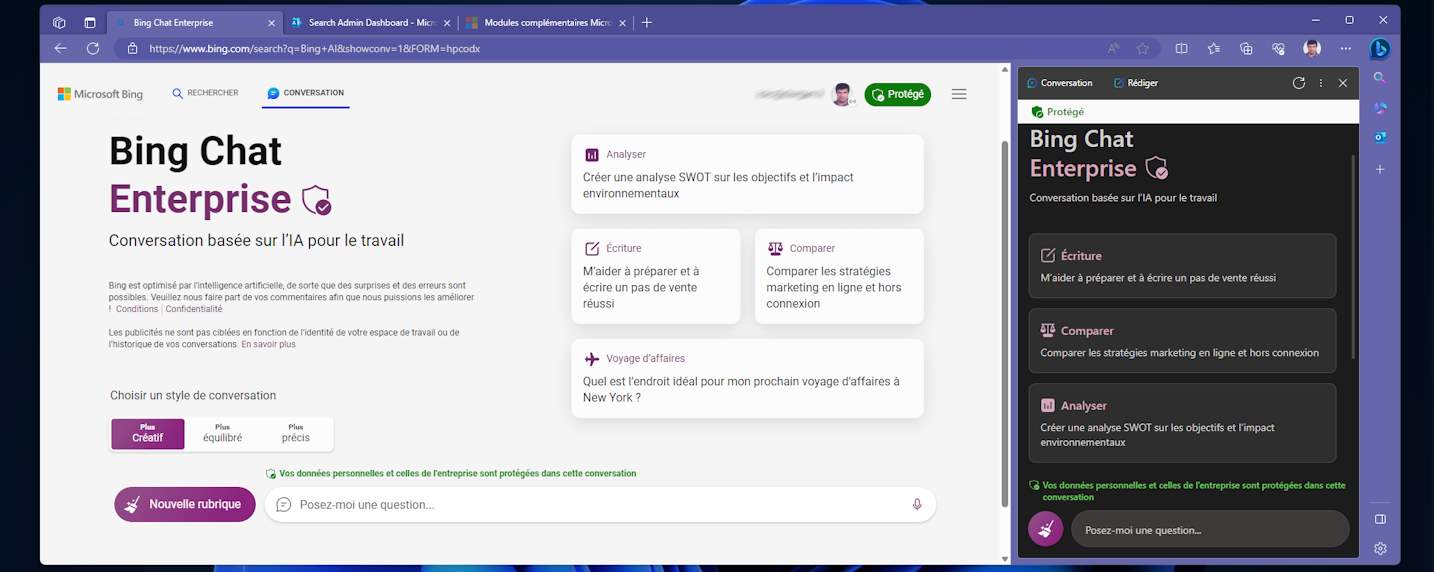 Bing Chat Entreprise et Edge for Business sont disponibles