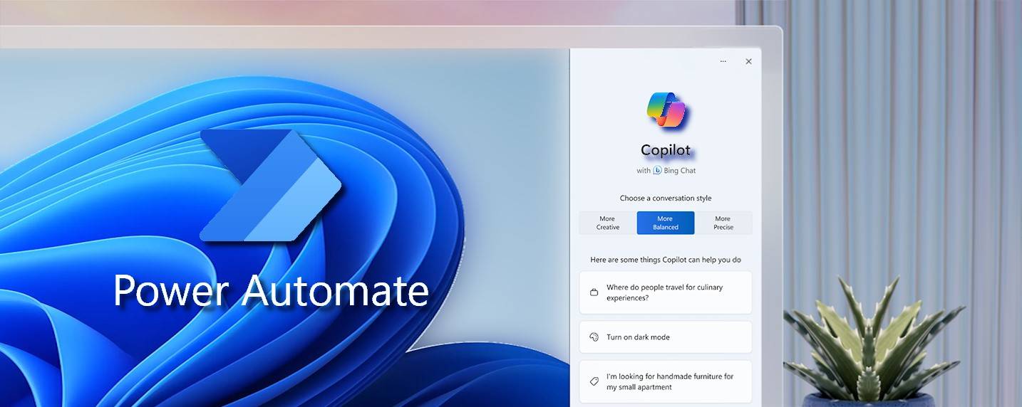 Microsoft interface Copilot for Windows avec Power Automate